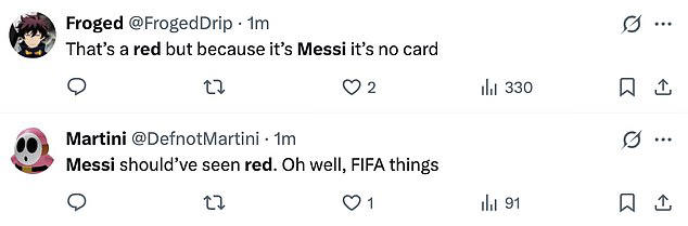 World Cup fans claim tournament is rigged as Lionel Messi avoids red ...