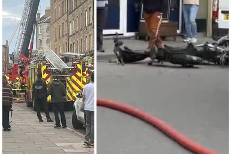 Edinburgh fire crews battle blaze for hours as 'e-bikes piled together ...