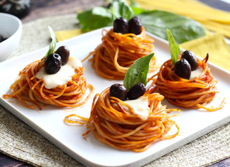 Pasta nests: A creative appetizer made with spaghetti!