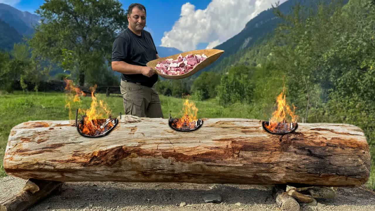 How one massive log cooked three homemade dishes