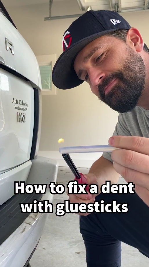 DIY car dent repair with glue stick: easy experiment