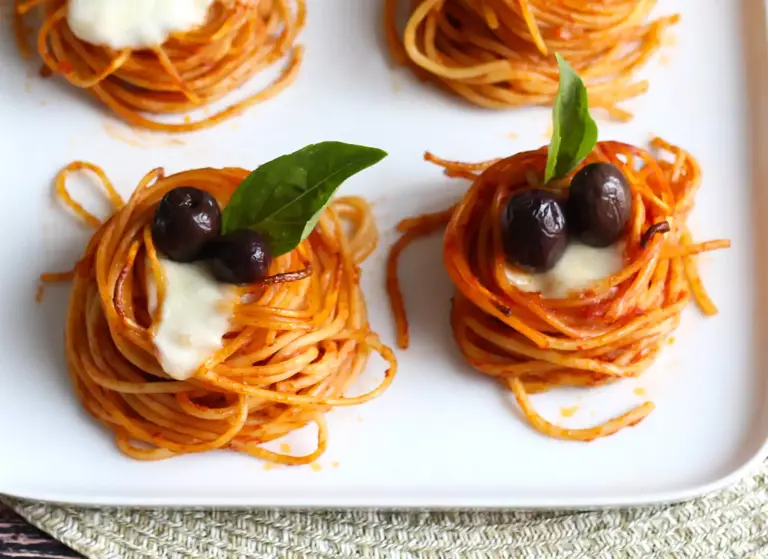 Pasta nests: A creative appetizer made with spaghetti!