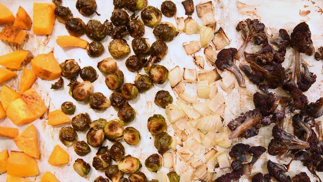 Quick-pickling transforms roasted vegetables with tangy depth