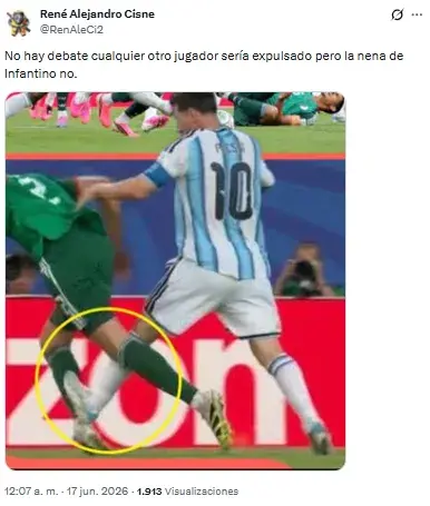 Reclamo viral en México: pidieron tarjeta roja para Messi por una falta ...
