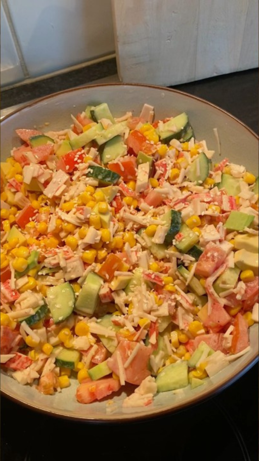 Surimi salade fris en simpel recept
