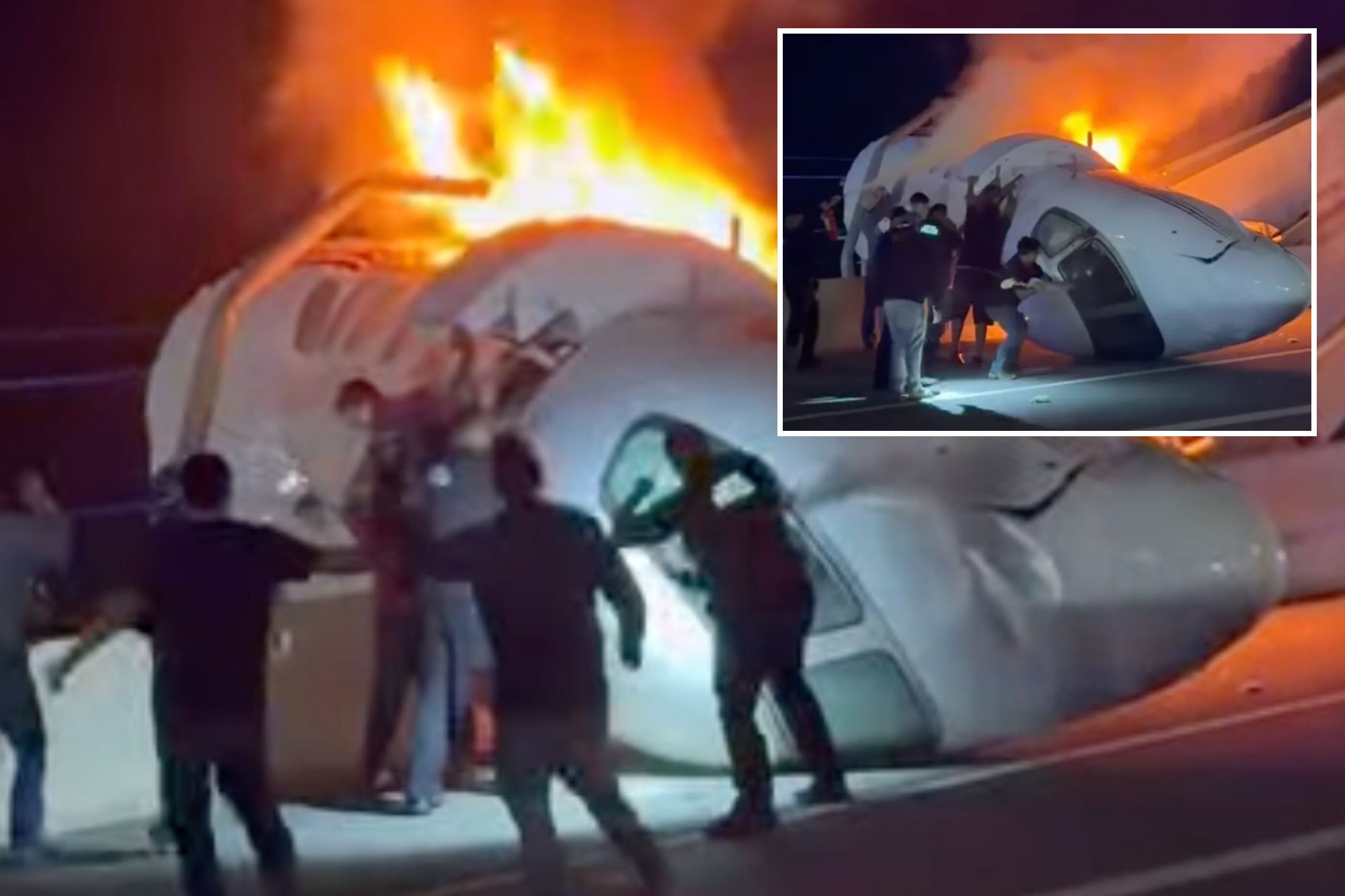 1 killed when plane crashes on Texas highway, crews rush to rescue people