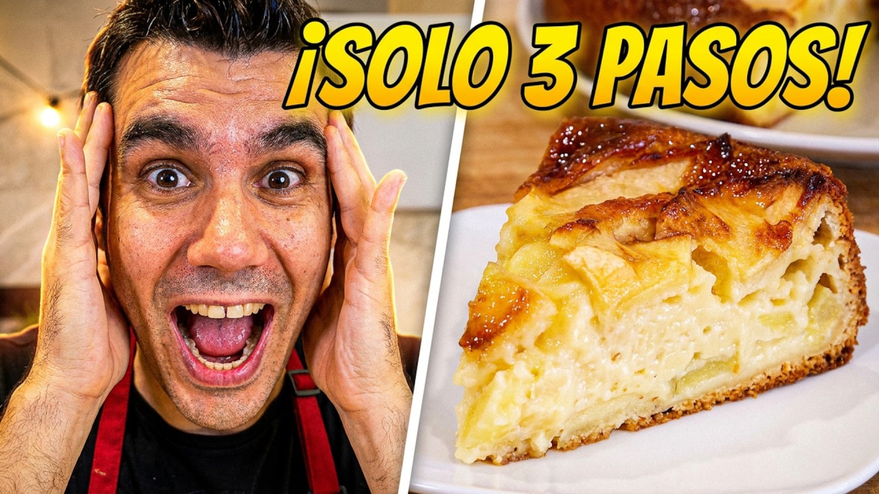 La tarta de manzana más cremosa de la abuela sin horno y fácil