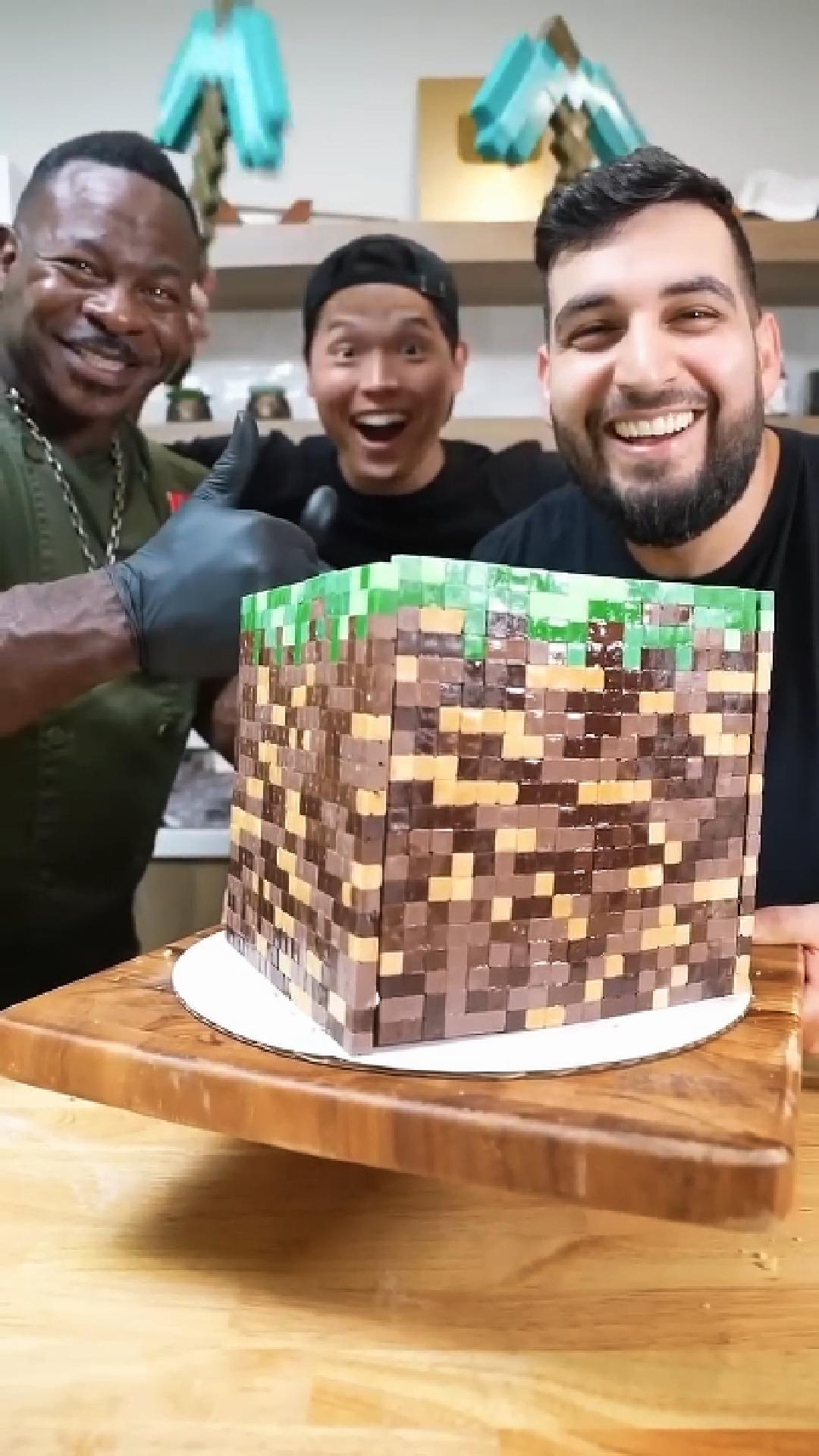 This Minecraft cake looks exactly like the game!