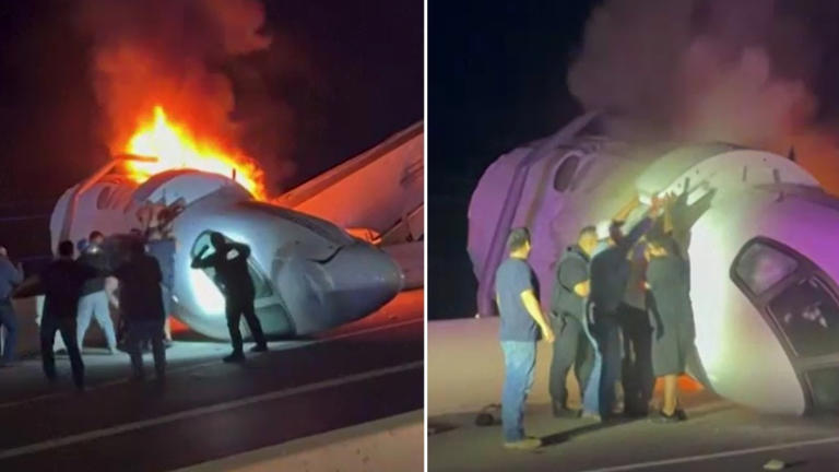 Video: Jet crashes on US highway, bystanders smash cockpit window to ...