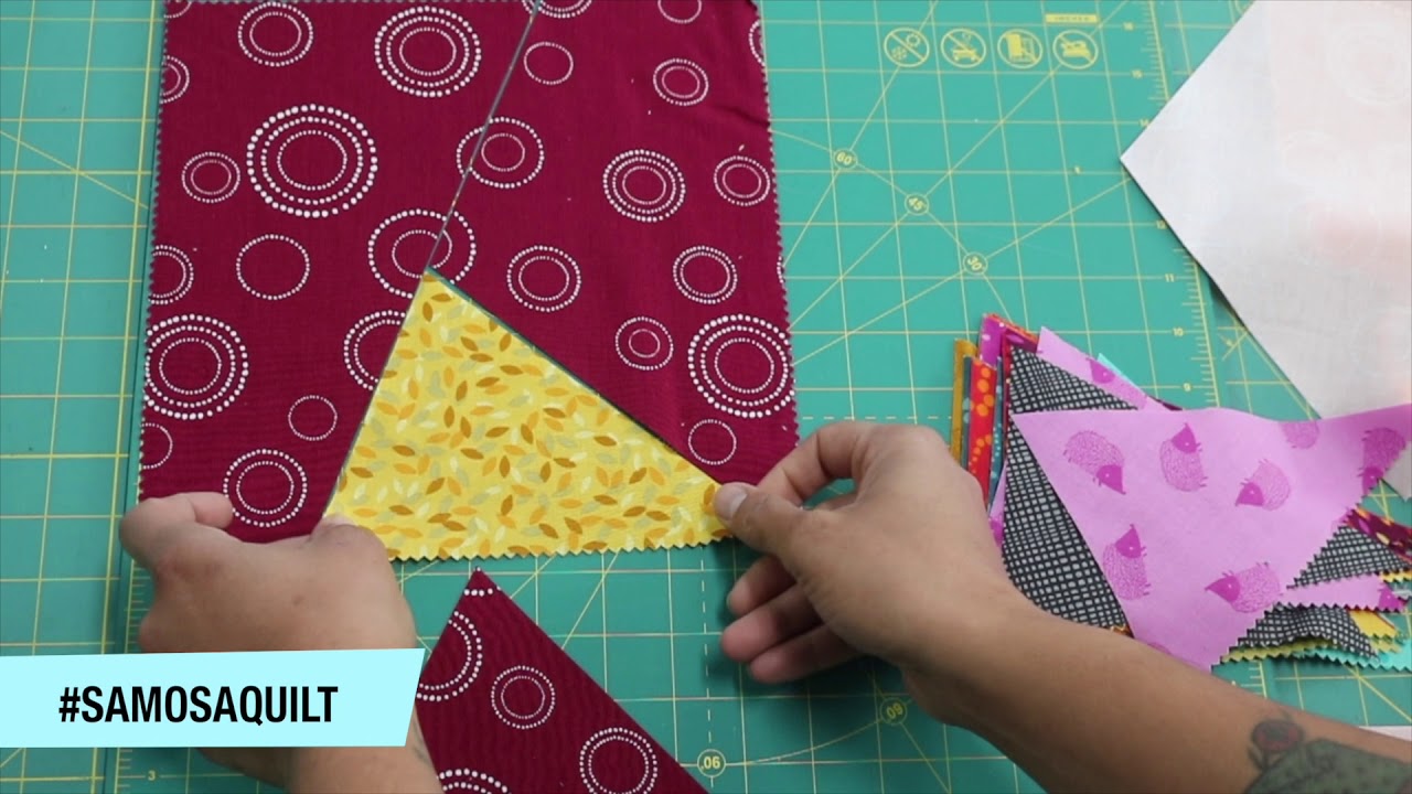 Samosa quilt along with 10" slicer- video 3: Making mirror image blocks