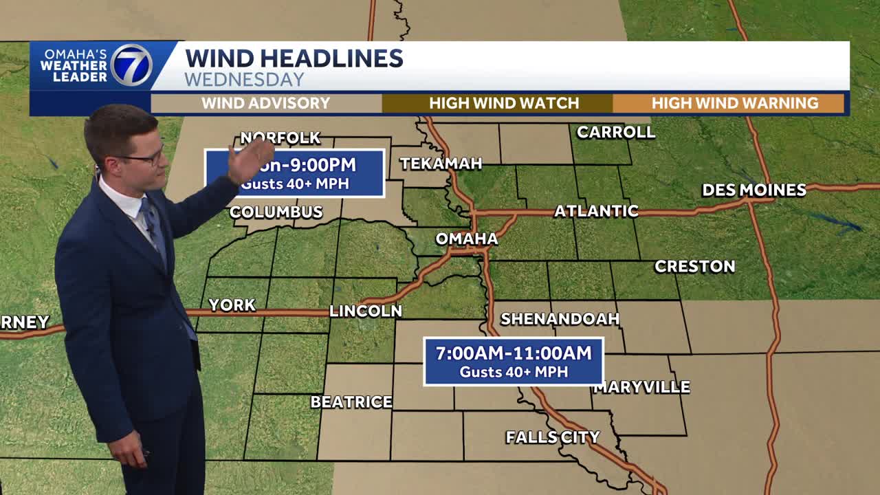 Windy and warm Wednesday ahead for Omaha area