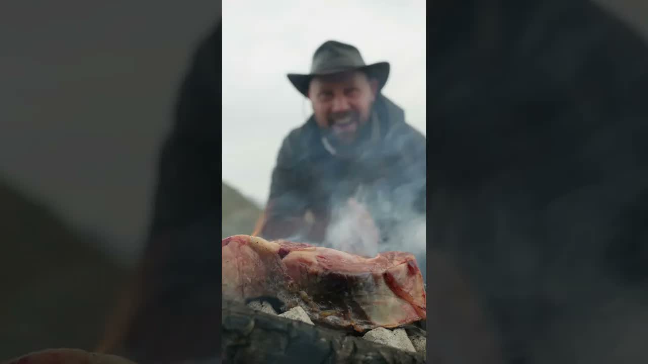 Real caveman cooking means no pan and only hot ash