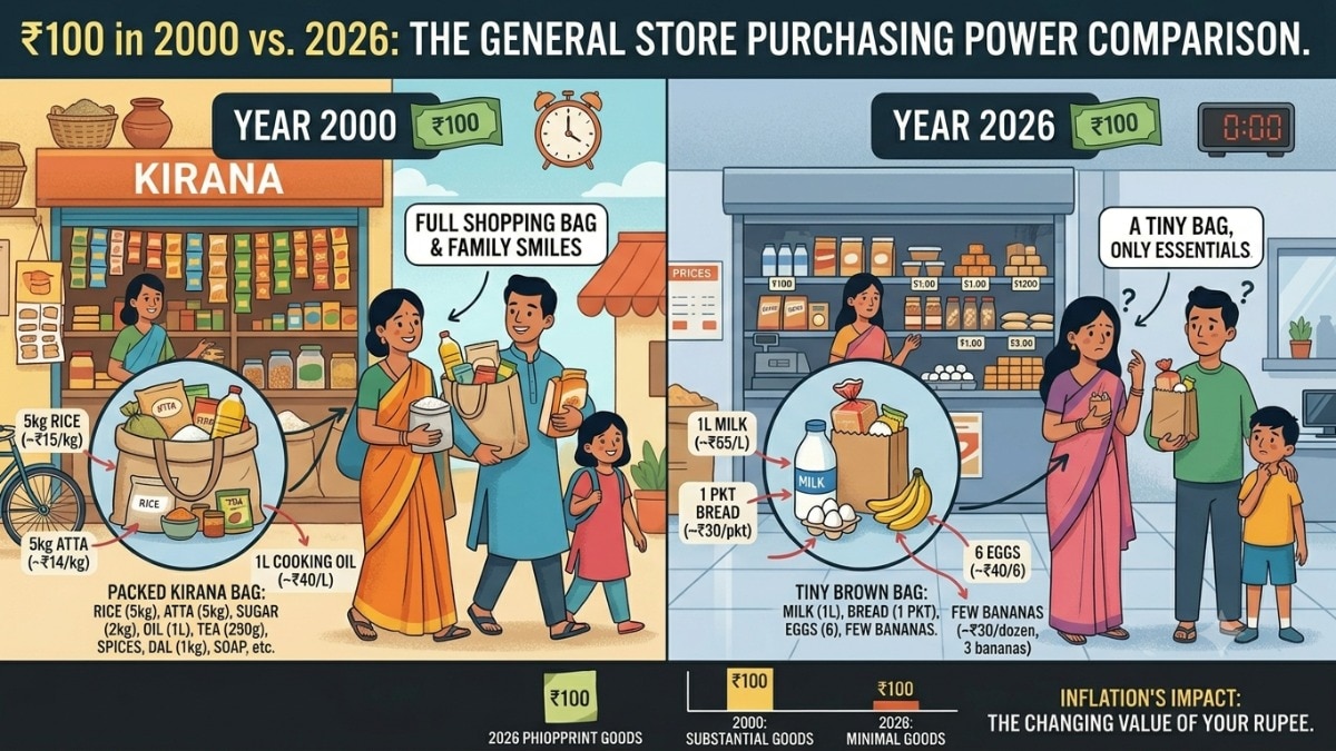 Rs 100 in 2000 vs 2026: How much could you buy at a general store?