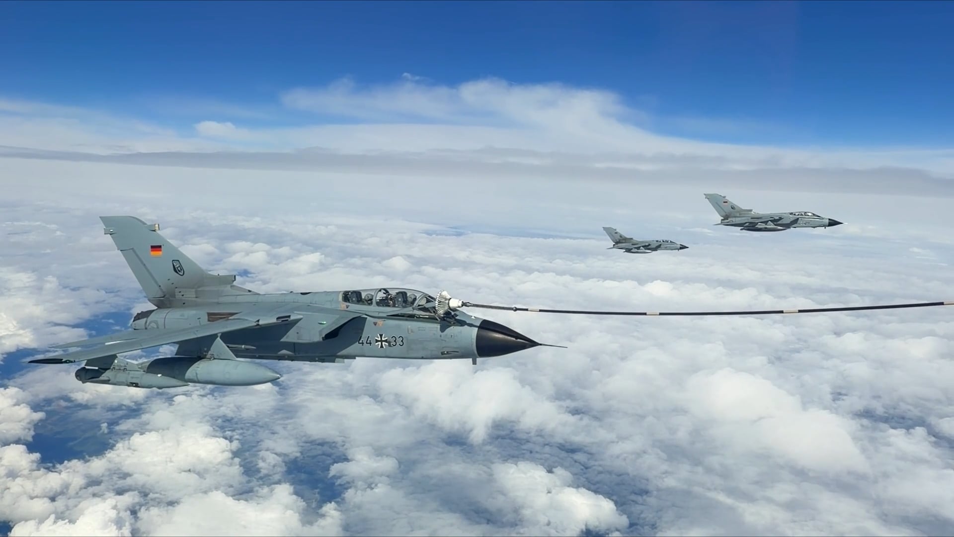 NATO fighter jets refuel in spectacular aerial operation