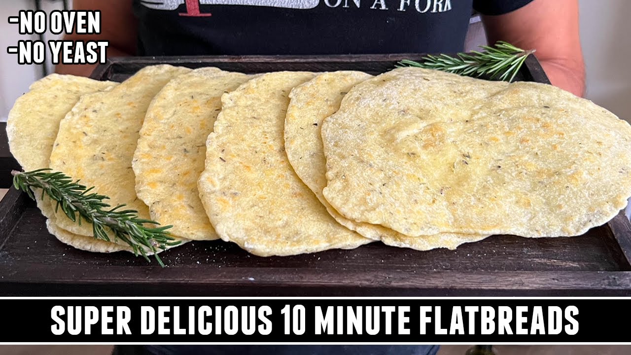 10 minute rosemary cheese flatbreads easy no yeast no bake recipe