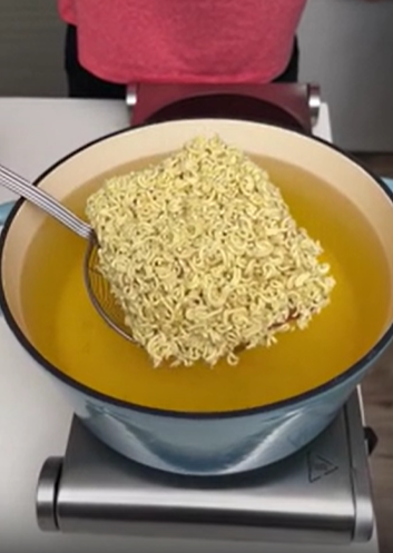 Deep fried ramen sandwich that’s crispy cheesy and insanely satisfying