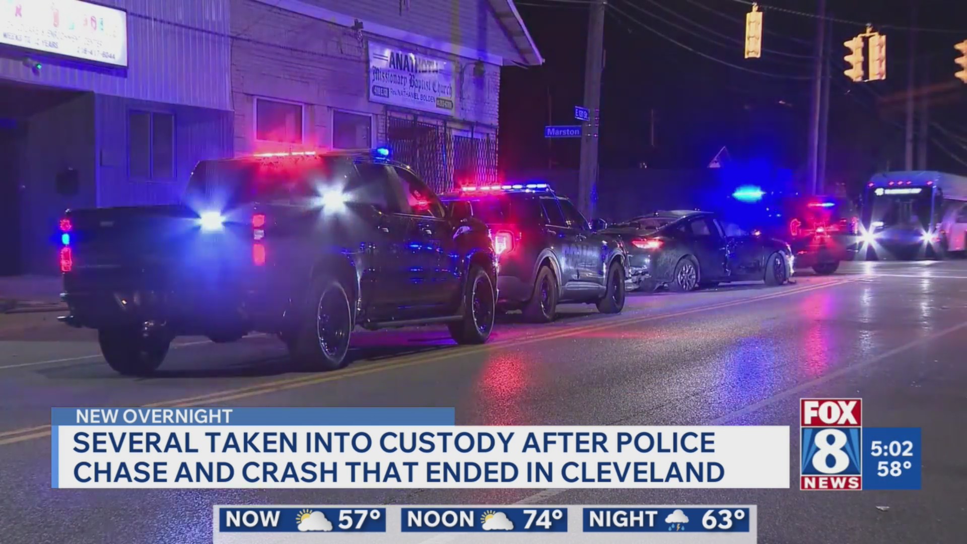 Police chase ends with crash, several in custody