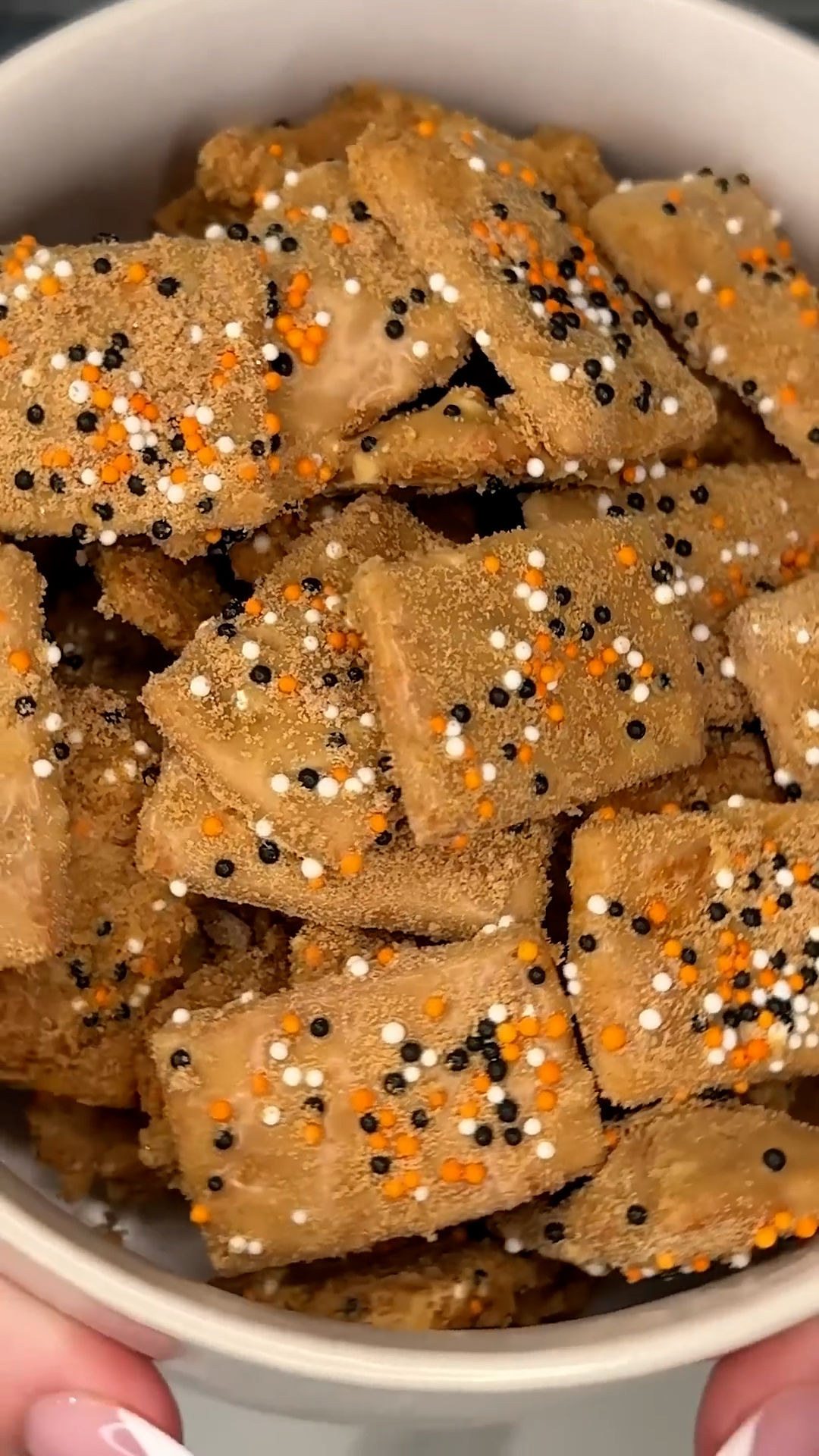Pretzels coated in spiced cookie butter for a salty-sweet treat