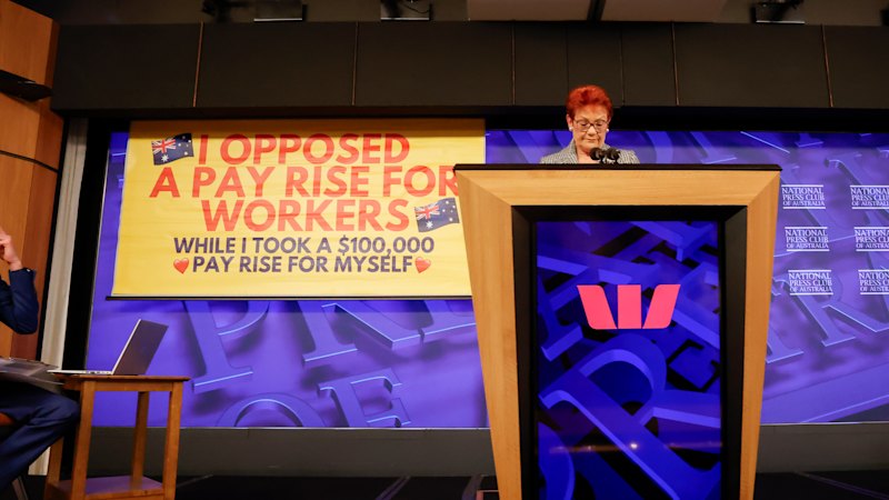 Police investigate Pauline Hanson National Press Club protest stunt