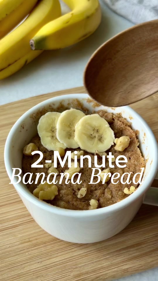 Easy 2 minute banana bread you'll want again and again
