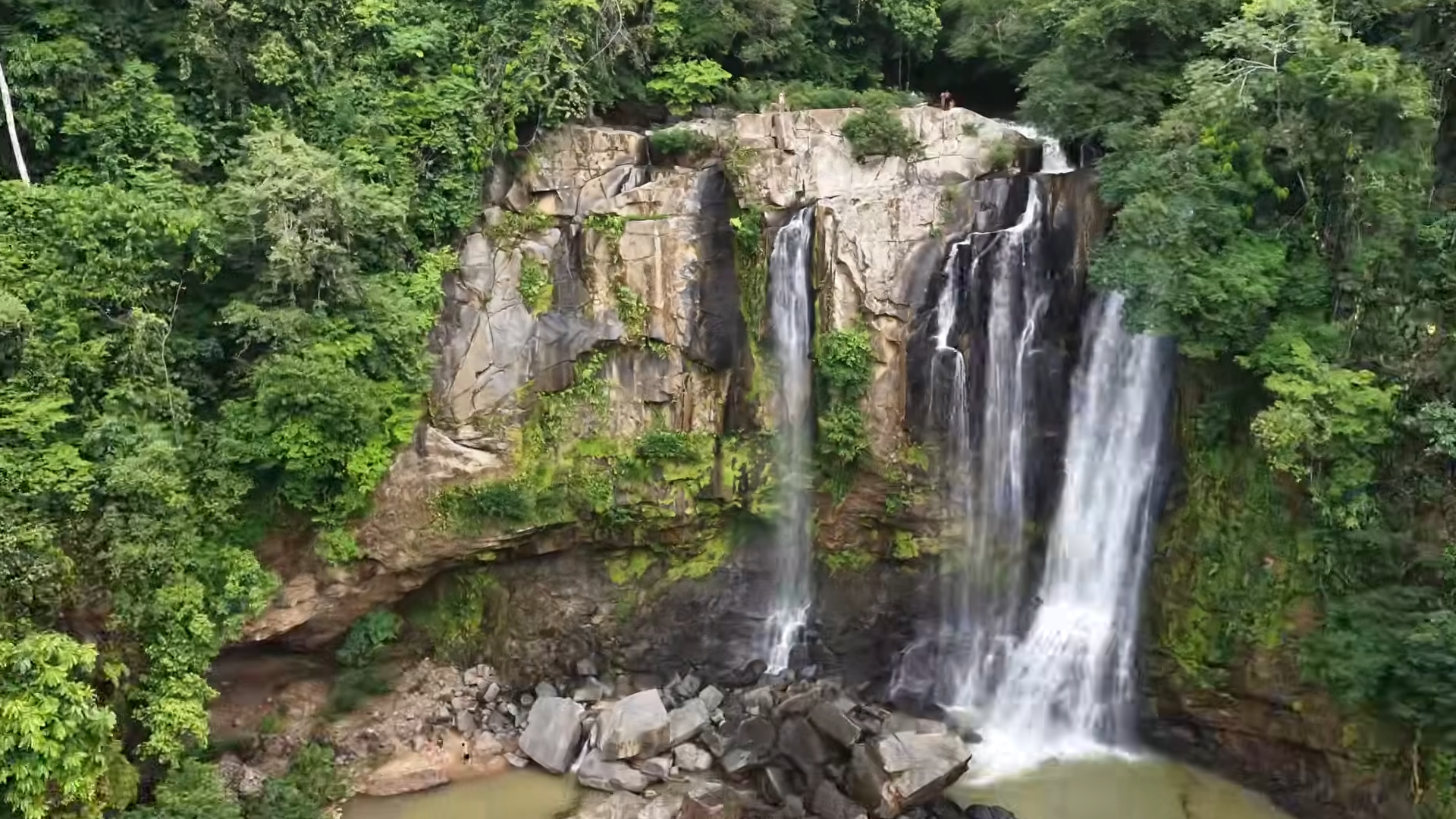A secret waterfall was hidden deep in the rainforest, then they jumped ...
