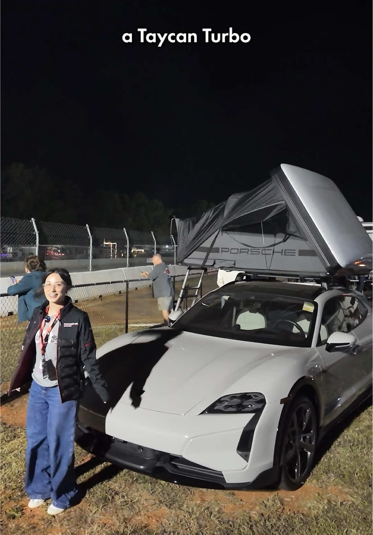 Camping off a Porsche Taycan with a rooftop tent and a championship to ...