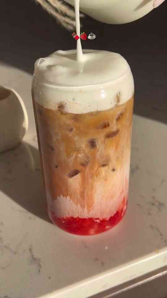 My new go-to summer drink strawberry iced latte