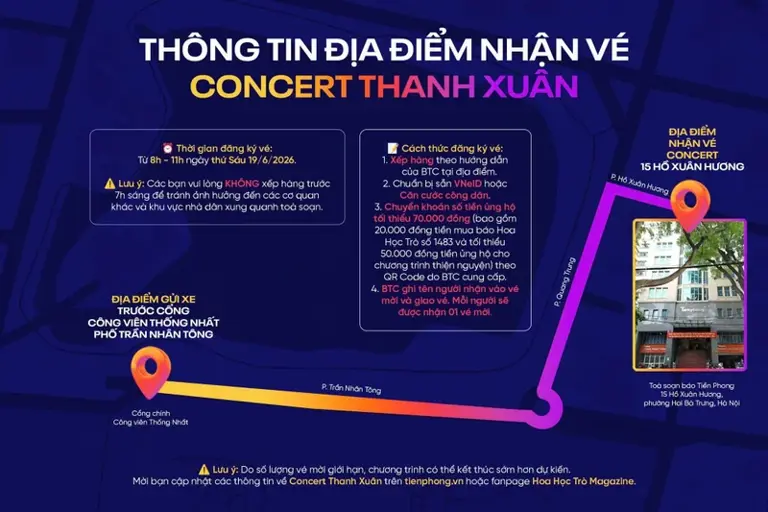 Phát trực tiếp 1.000 vé concert thanh xuân
