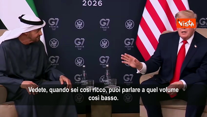 Presidente Emirati Arabi parla a bassa voce, Trump: Quando sei così ...