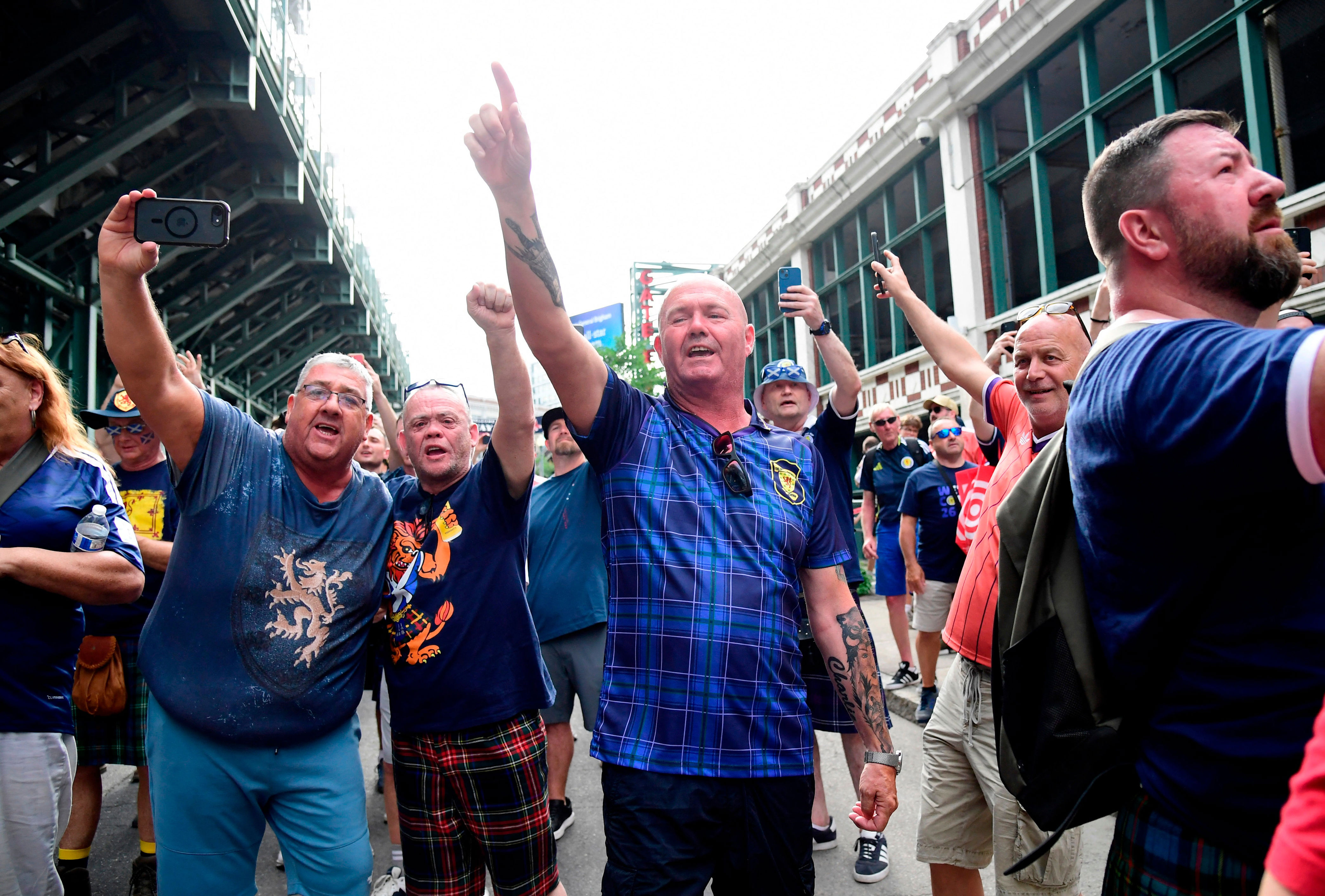 Tartan Army brings Glasgow traffic cone tradition to Boston