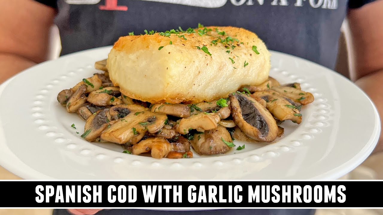 Spanish cod with garlic mushrooms easy 20 minute one pan recipe