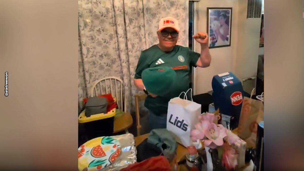 Dad opens birthday gift and gets dream present