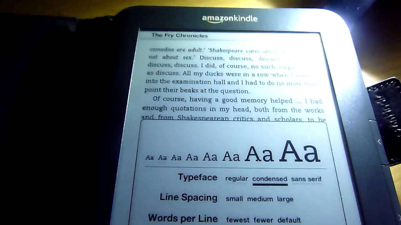 Kindle 3 text options