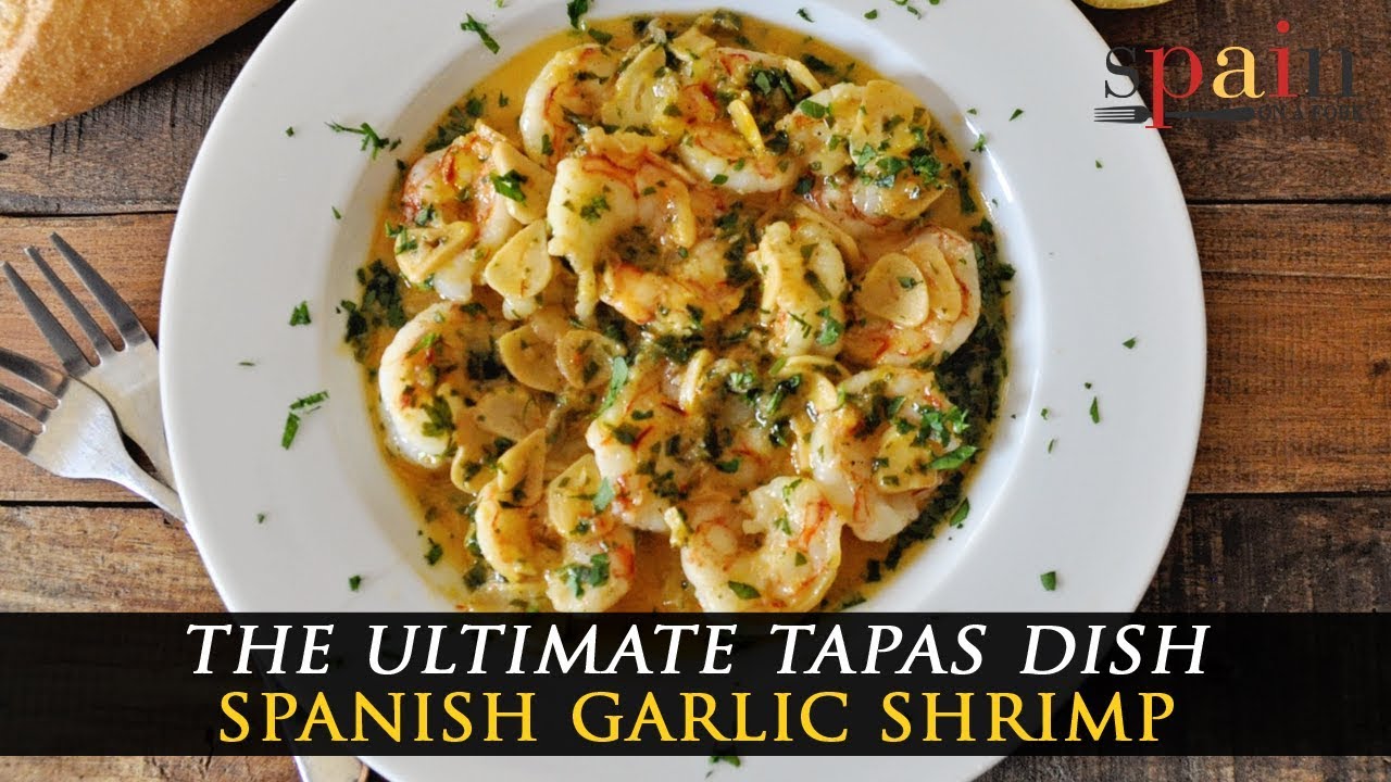Spanish garlic shrimp with saffron and white wine easy seafood recipe