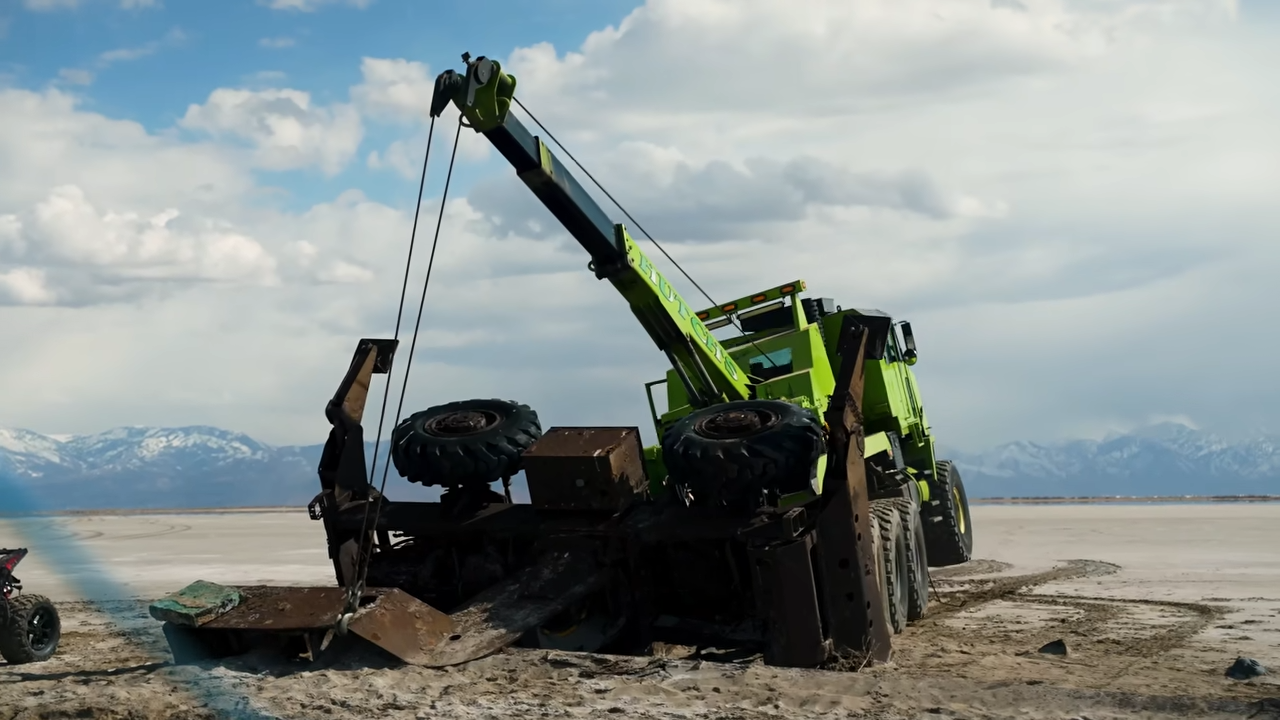 Wrecker fail - The 50,000-pound crane destroyed our new recovery truck
