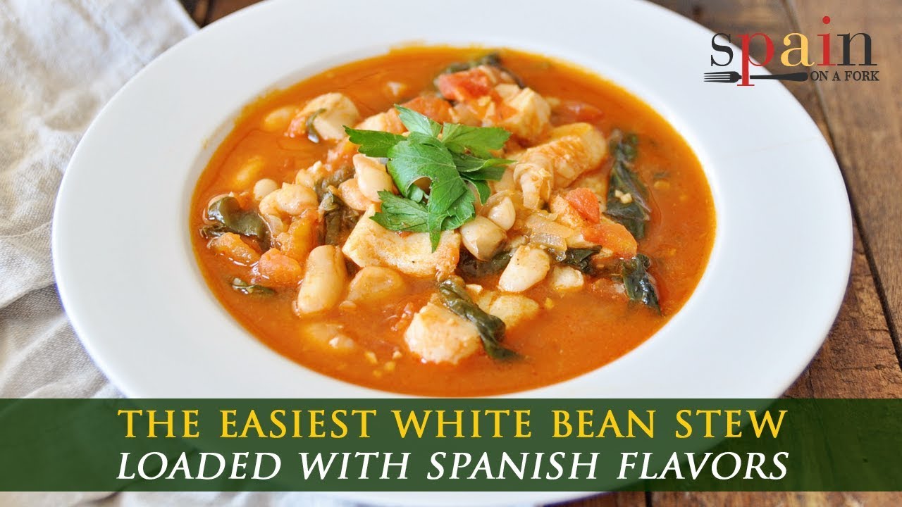 White bean and spinach stew with Spanish cod hearty Mediterranean recipe