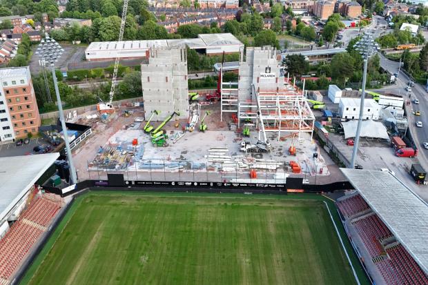 New drone footage shows latest progress on Wrexham AFC Kop Stand