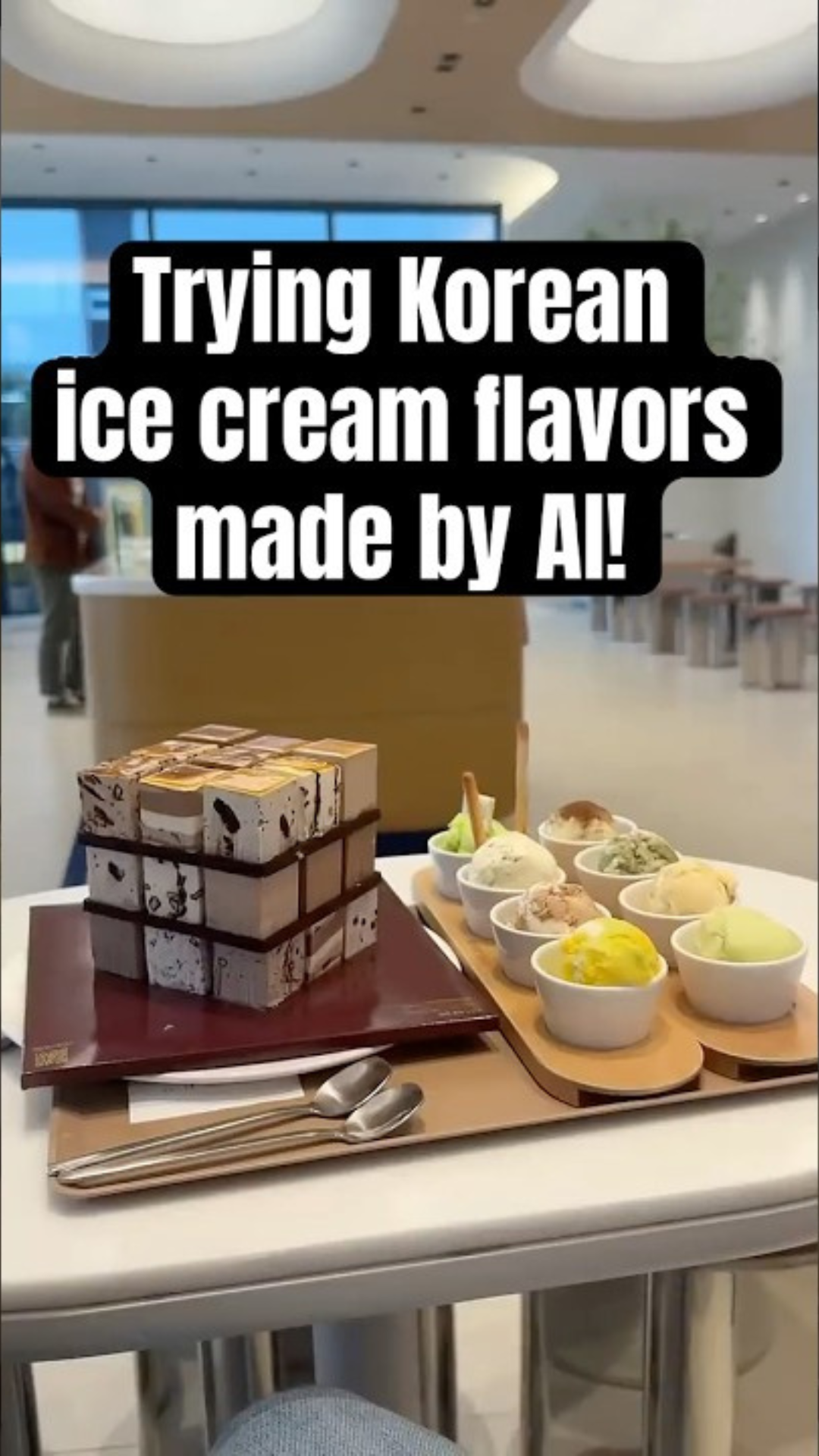 Wasabi ice cream in Seoul I had to try this