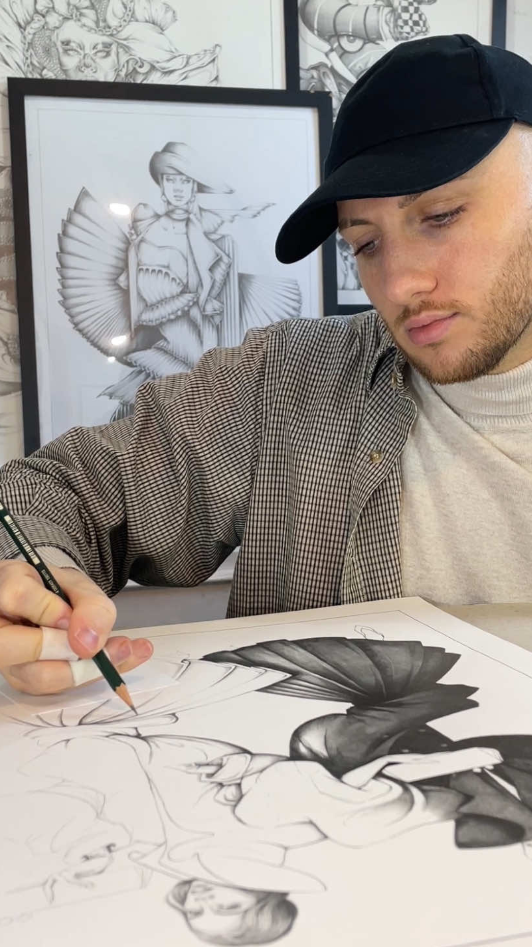 Hand drawn Jacquemus fashion illustration with clean details