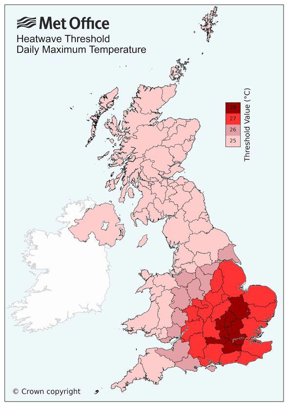 Met Office names 16 areas facing 32C heatwave on Friday - full list