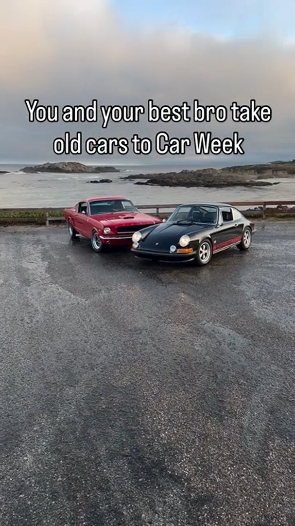 Vintage cars and good company on the way to car week
