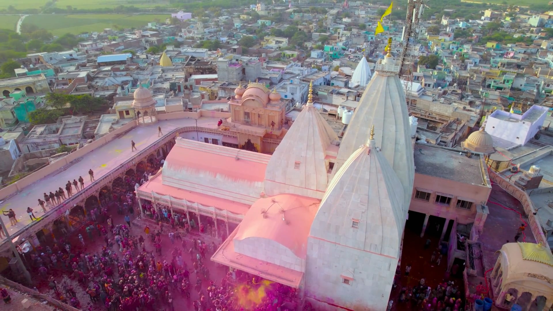 Holi festival India: Incredible drone footage of the festival of colors