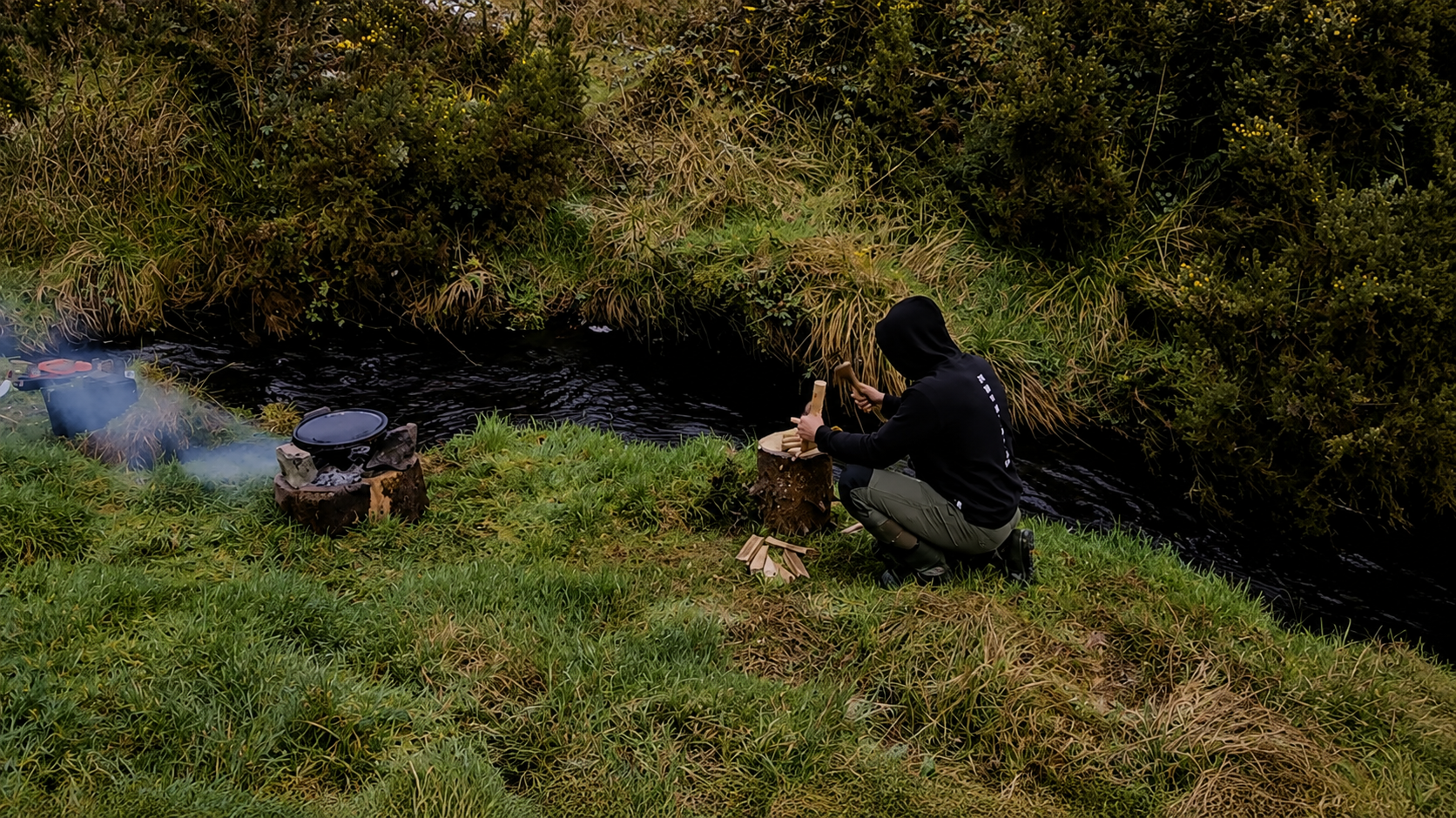 He was cooking alone next to a creek - then something strange happened