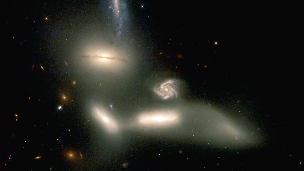 Astronomers find third galaxy without dark matter in rare alignment