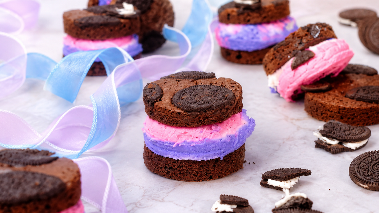 Oreo brownie ice cream sandwiches