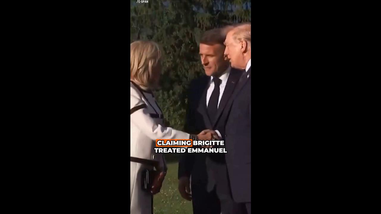 Trump's extended handshake with Brigitte Macron goes viral