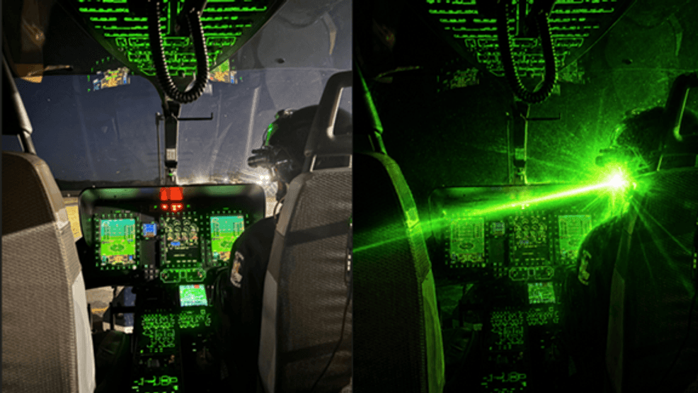 Man arrested after laser light forces State Police helicopter off course