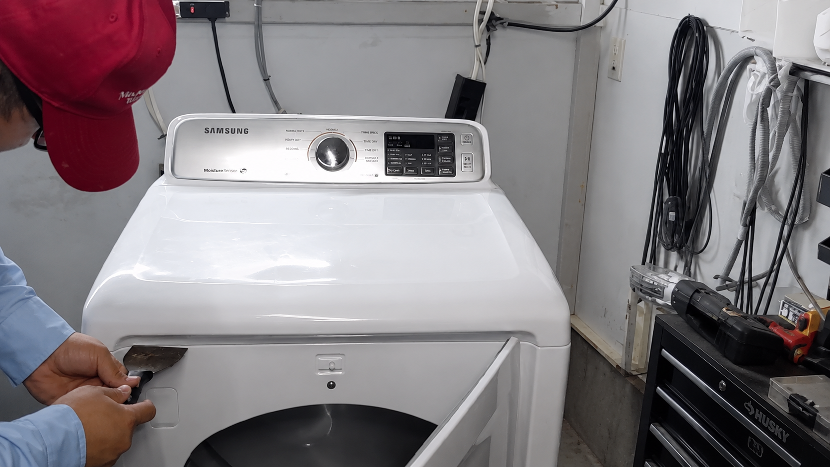 Samsung dryer won’t start or spin? The belt and idler pulley may be gone