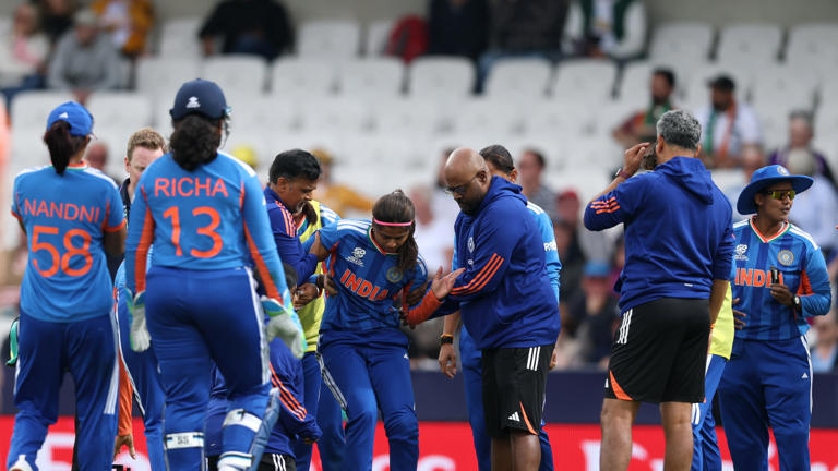Womenrsquo;s T20 WC: Shreyanka Patil Stretchered Off After Twisting Her ...