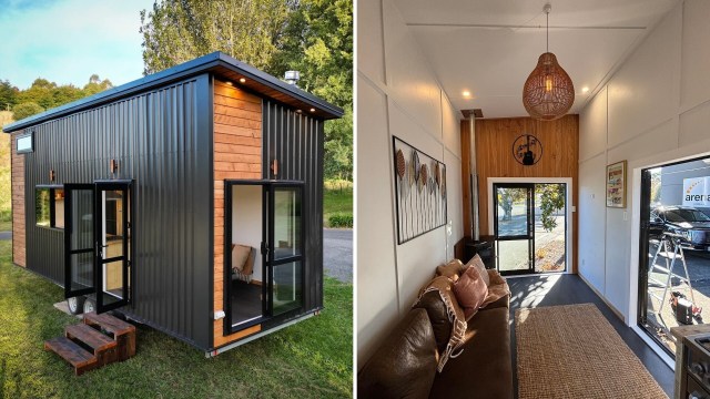 This 26.5-foot tiny house dodges claustrophobia with two glass-door ...